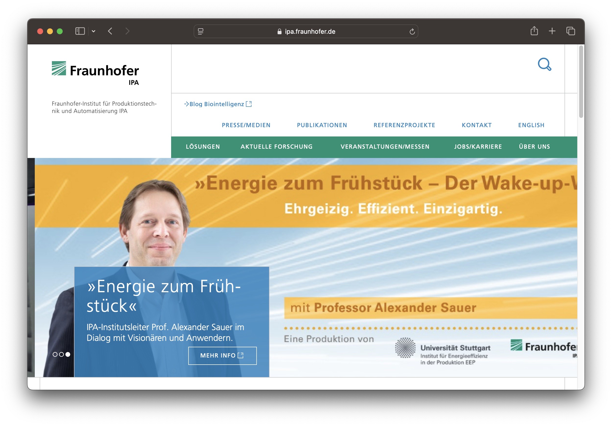 Greentech Index: Fraunhofer IPA - Greentech News | Greentech LIVE ...